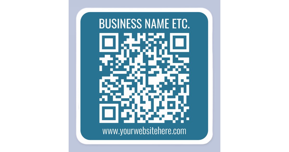 Editable Ocean Blue QR code Square Sticker | Zazzle
