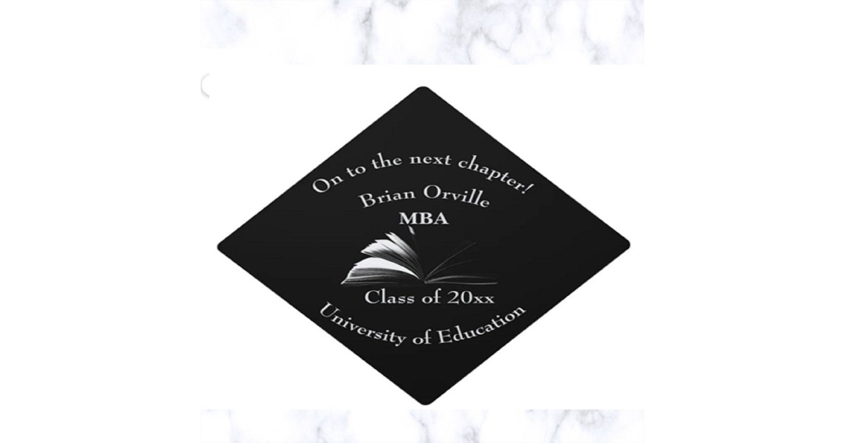 Editable On To The Next Chapter Book Graduation Cap Topper | Zazzle