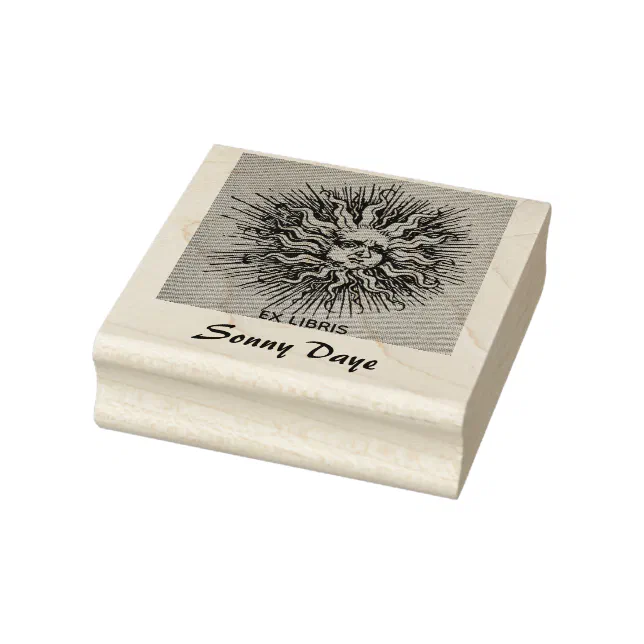Editable Ornate Sun Sketch Rubber Stamp | Zazzle