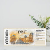 Editable Paris Plane ticket, France Trip Invitation | Zazzle
