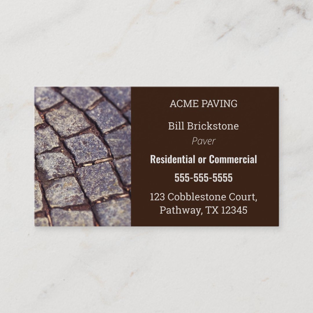 Editable Pavers Business Card | Zazzle