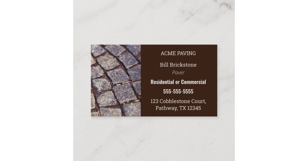 Editable Pavers Business Card | Zazzle