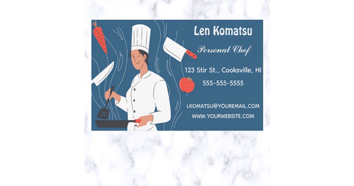 Editable Personal Chef Business Card | Zazzle