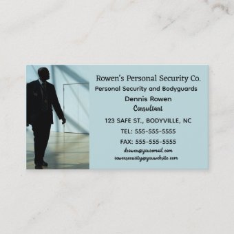 Editable Personal Security and Bodyguards Business Card | Zazzle