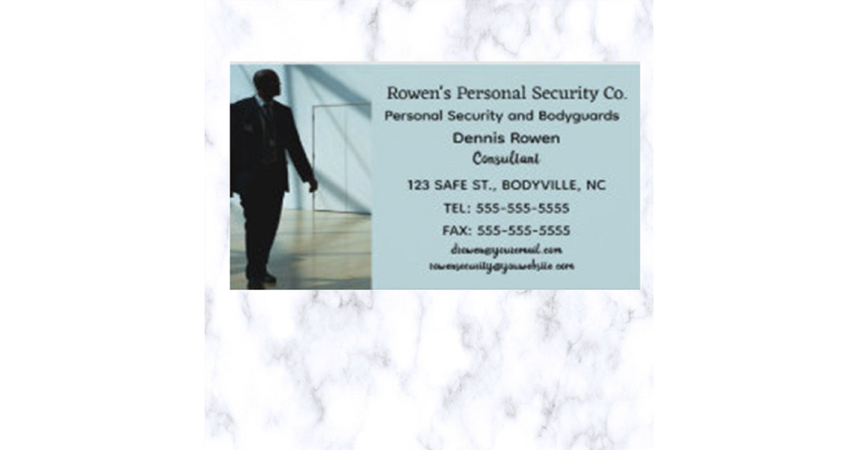 Editable Personal Security and Bodyguards Business Card | Zazzle