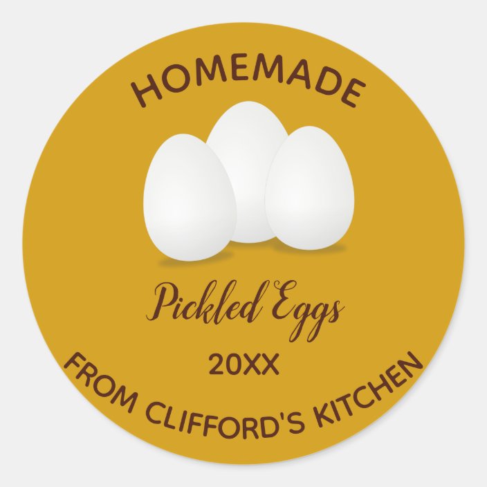 Editable Pickled Eggs Classic Round Sticker | Zazzle.com