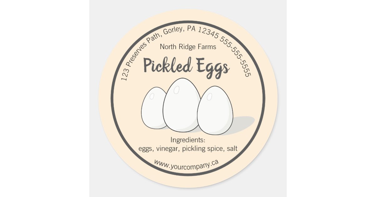 Editable Pickled Eggs Label | Zazzle