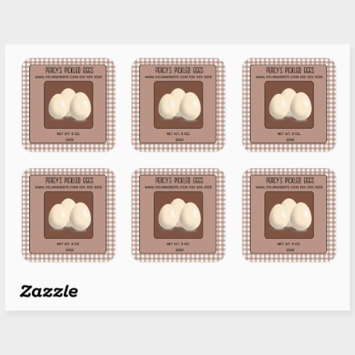 Editable Pickled Eggs Square Sticker | Zazzle