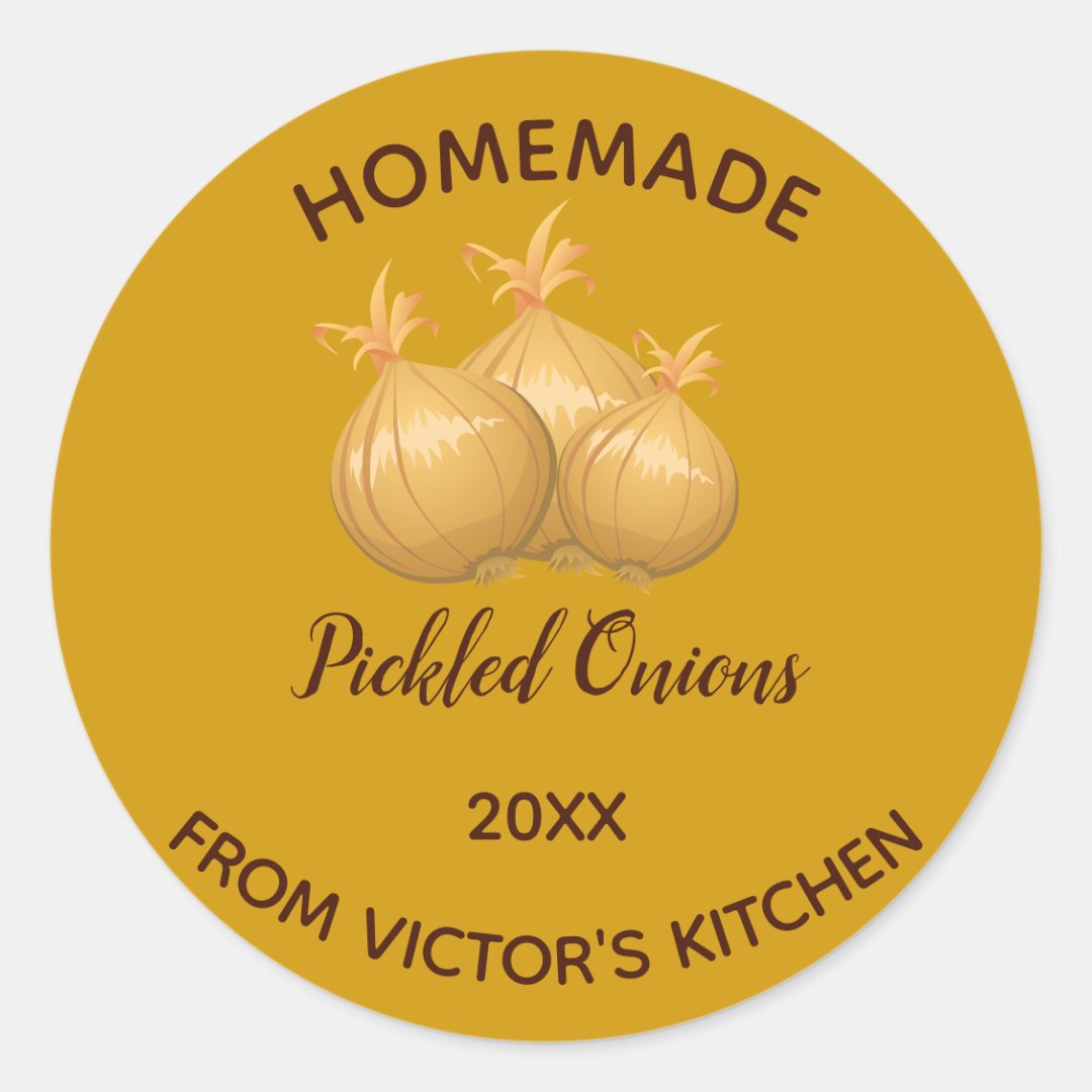 Editable Pickled Onions Classic Round Sticker | Zazzle