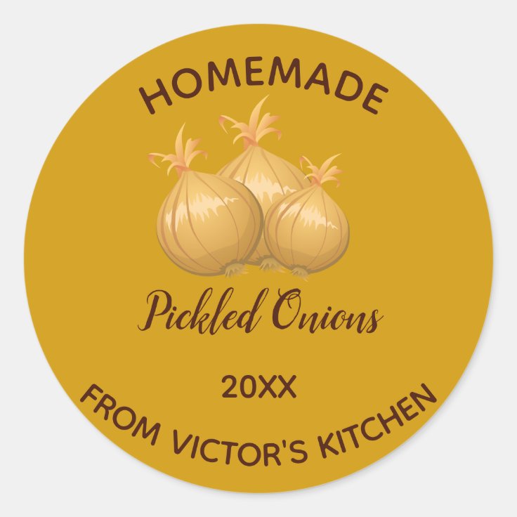 Editable Pickled Onions Classic Round Sticker | Zazzle
