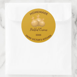 Editable Pickled Onions Classic Round Sticker | Zazzle