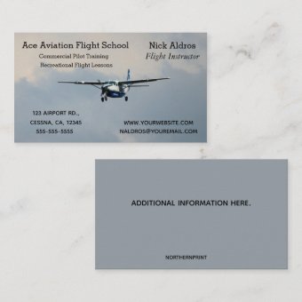 Editable Pilot Flight Training Business Card | Zazzle