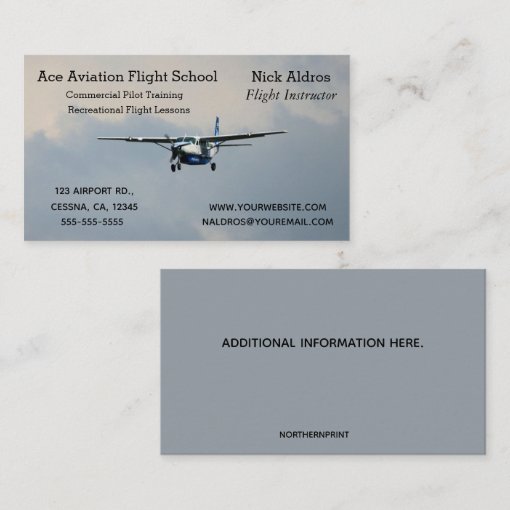 Editable Pilot Flight Training Business Card | Zazzle
