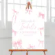 Editable Pink Bow Birthday Welcome Sign, Pink Bow Foam Board | Zazzle