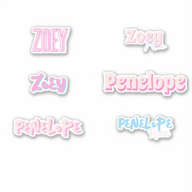 Editable Pink Custom-Cut Name Vinyl Sticker | Zazzle