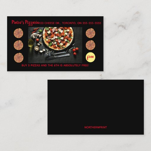 Editable Pizza Loyalty Rewards Card | Zazzle