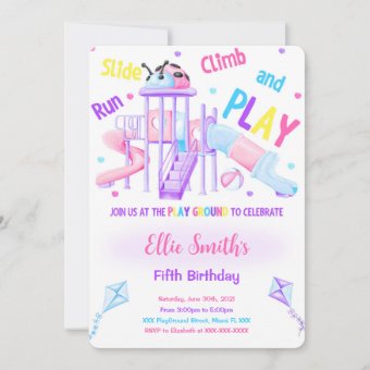 Editable Playground Birthday Invitation | Zazzle