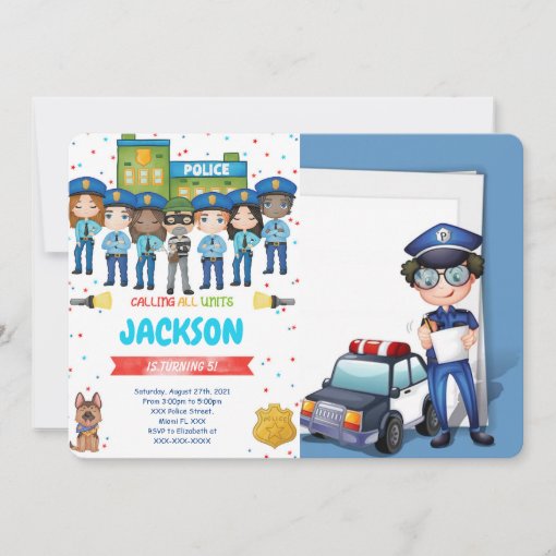 Editable Police Photo Invitation | Zazzle