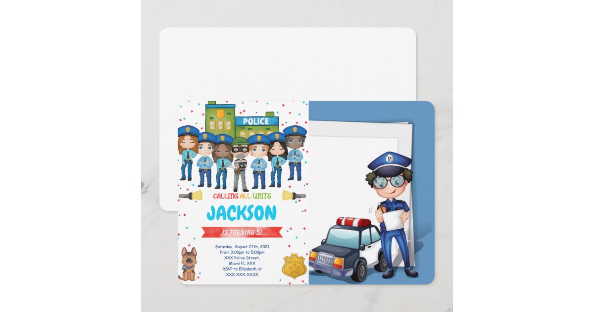Editable Police Photo Invitation | Zazzle