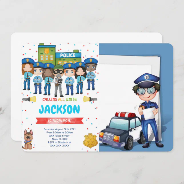 Editable Police Photo Invitation | Zazzle