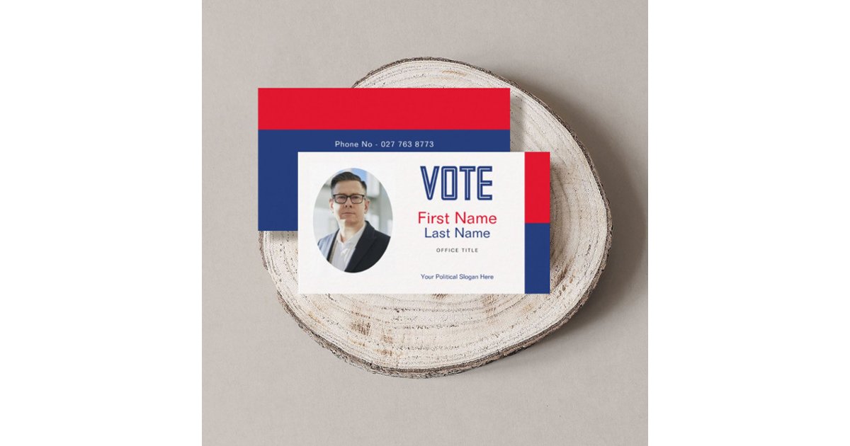 Editable Political Campaign Photo Business Card | Zazzle