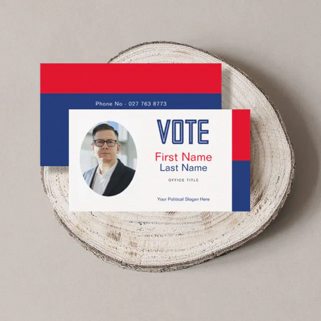 Editable Political Campaign Photo Business Card | Zazzle