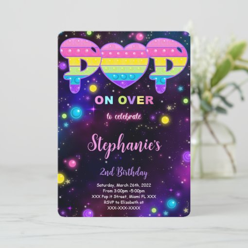 Editable Pop it Birthday Invitation | Zazzle