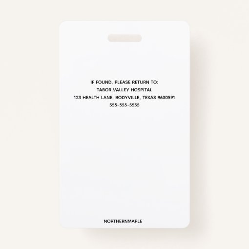 Editable Professional Employee ID Badge | Zazzle