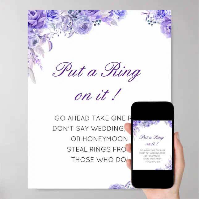 Editable Put a Ring on it Bridal Shower Game Poste Poster | Zazzle