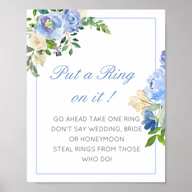 Editable Put a Ring on it Bridal Shower Game Poste Poster | Zazzle