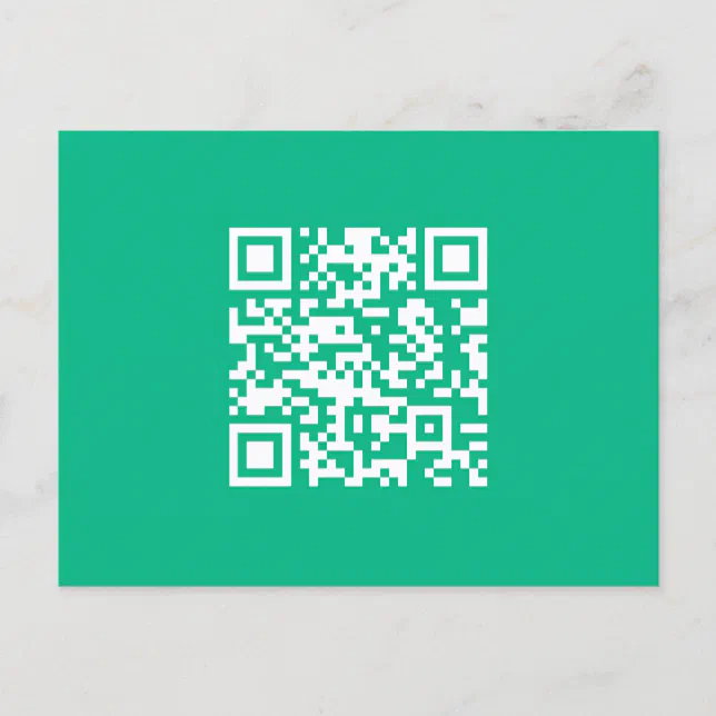 Editable QR Code Generate Your Own | Teal Green Postcard | Zazzle