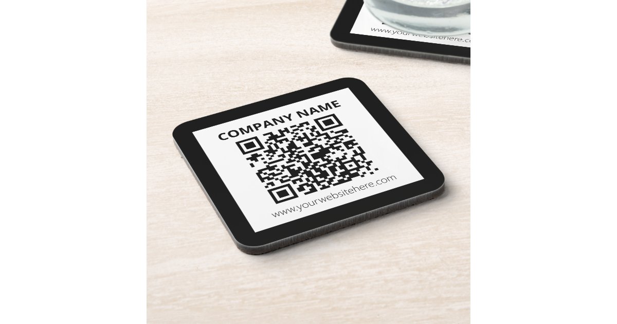 Editable QR code & Simple Customizable Design Beverage Coaster | Zazzle