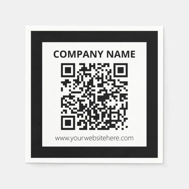 Editable QR code & Simple Customizable Design Napkins | Zazzle