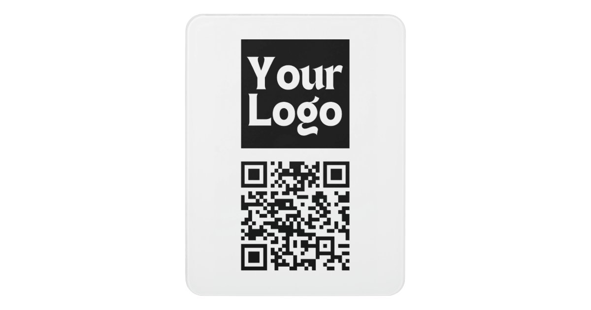 Editable QR code & Your Business Logo or Image Door Sign | Zazzle