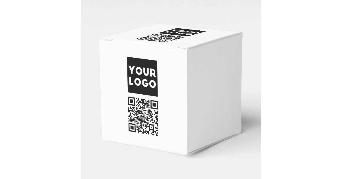 Editable QR code & Your Business Logo or Image Favor Boxes | Zazzle