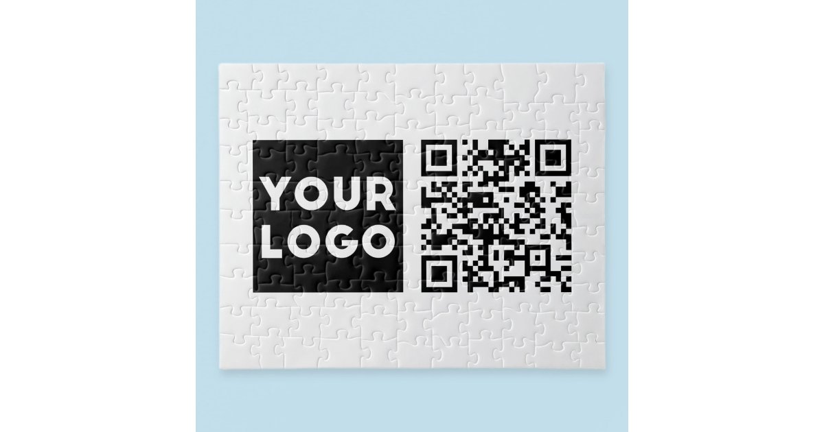 Editable QR code & Your Business Logo or Image Jigsaw Puzzle | Zazzle