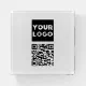 Editable QR code & Your Business Logo or Image Paperweight | Zazzle