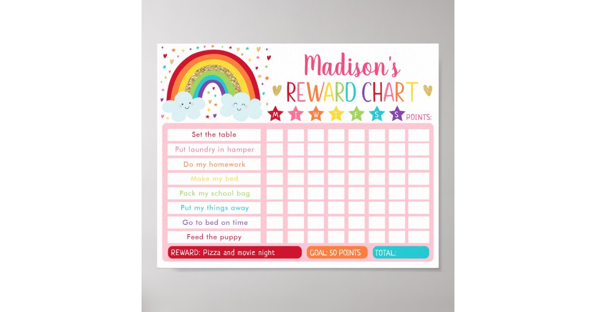Editable Rainbow Reward Chart | Zazzle Editable Rainbow Reward Chart | Zazzle