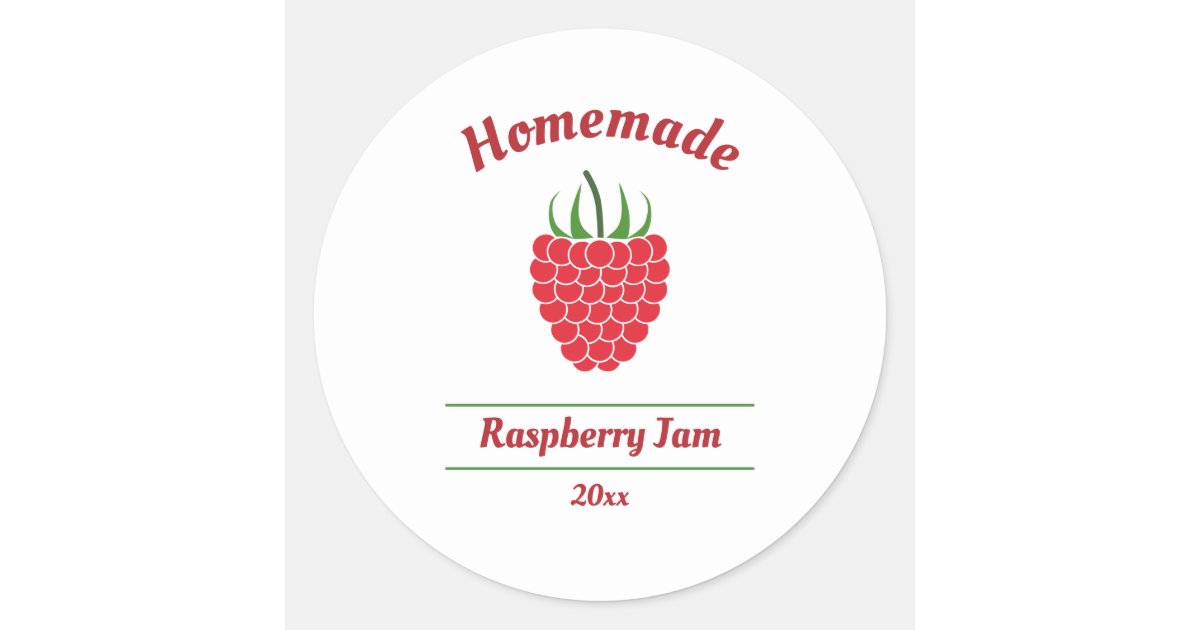 Editable Raspberry Jam Label Sticker | Zazzle
