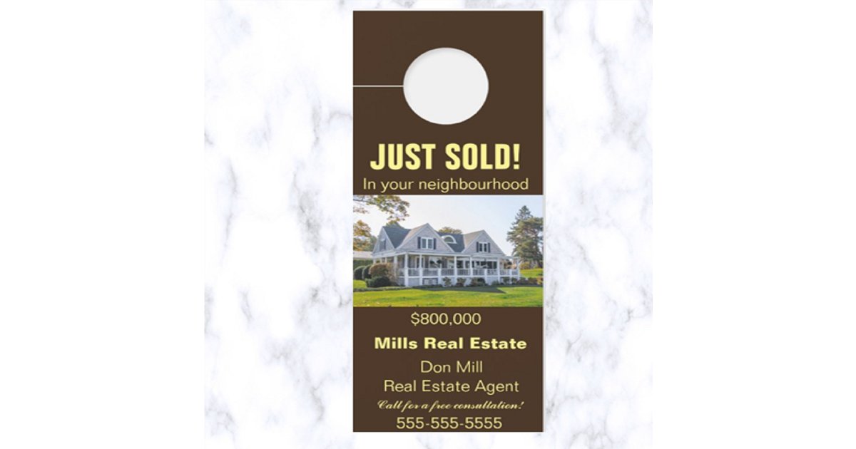 Editable Real Estate Just Sold Door Hanger | Zazzle