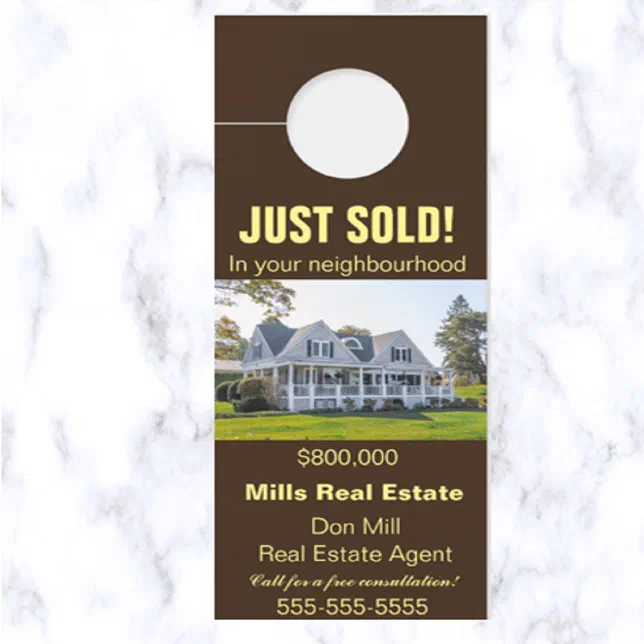 Editable Real Estate Just Sold Door Hanger | Zazzle