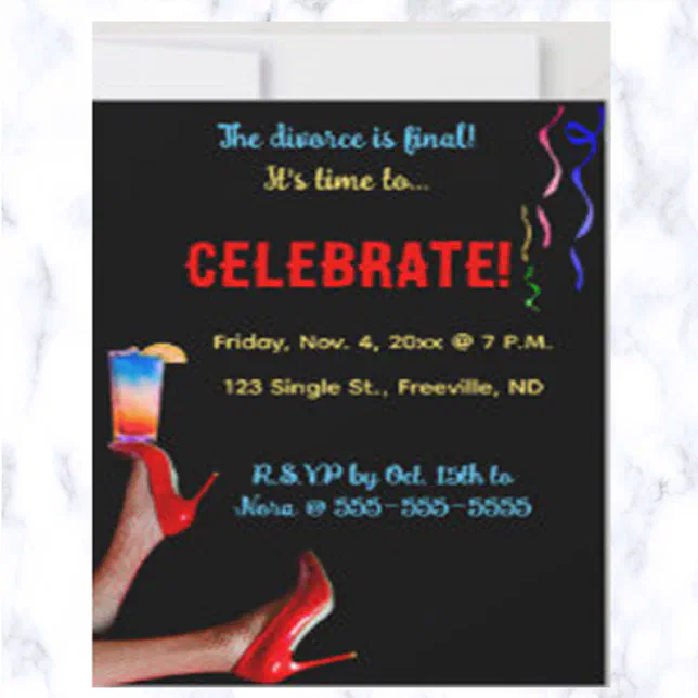 Editable Red High Heels Celebration Invitation | Zazzle