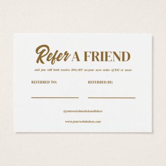 Editable Refer A Friend Template Profile Card | Zazzle