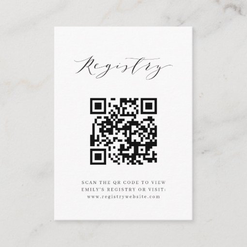 Editable Registry Card QR Code Enclosure Card | Zazzle