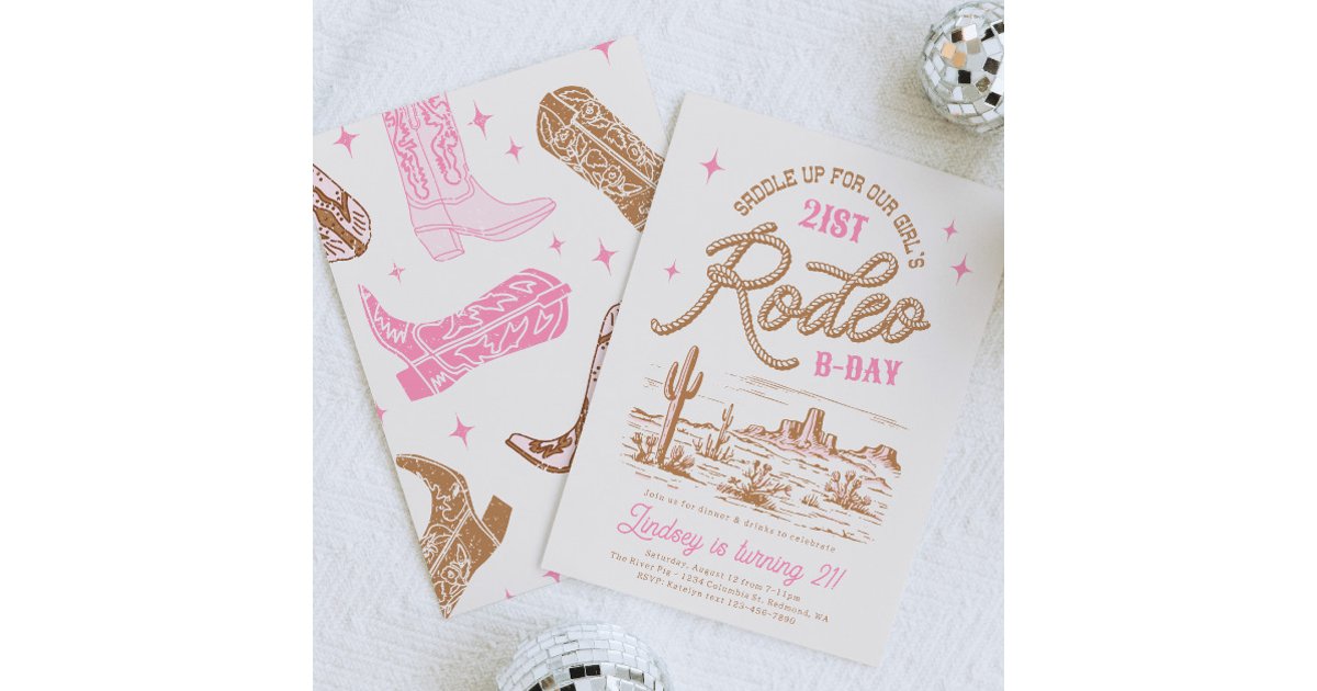 Editable Rodeo Birthday Party Invitations | Zazzle