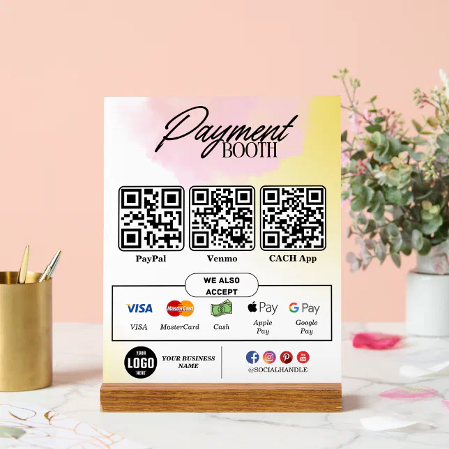 Editable Scan to Pay Sign - QR Code Template | Zazzle