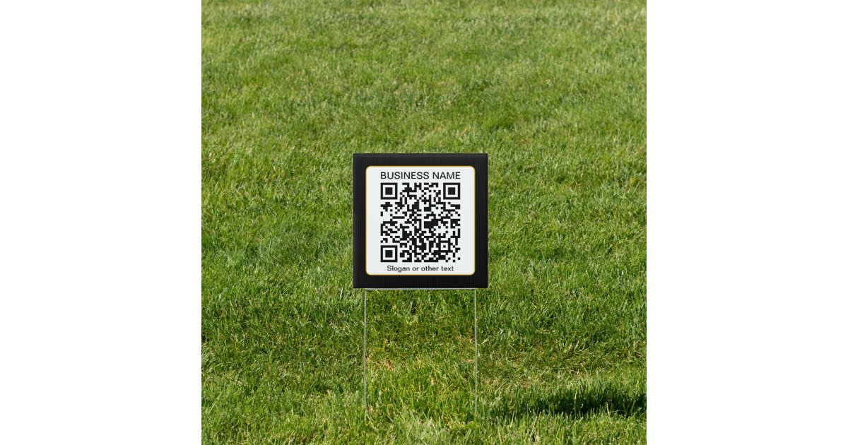 Editable Scannable QR code + Your Business Name Sign | Zazzle