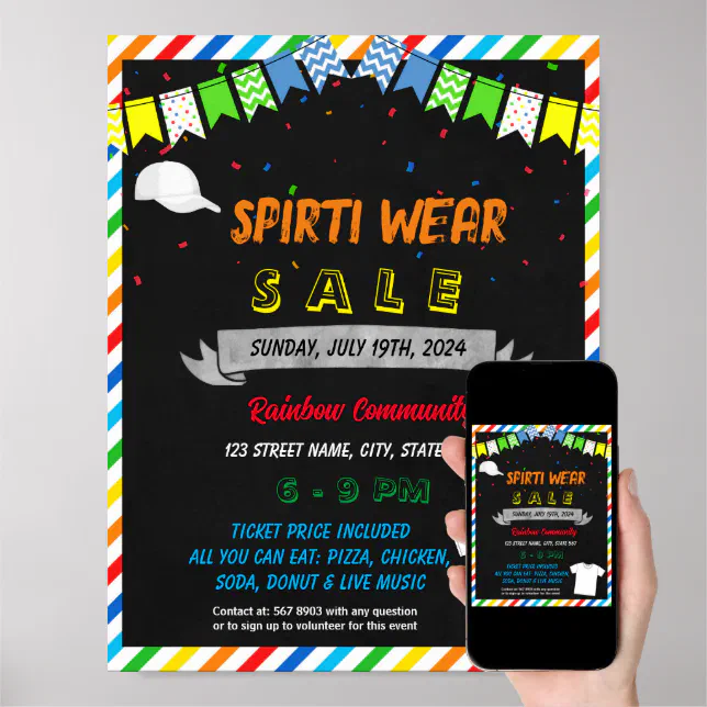 Editable School Spirit Wear Flyer Printable Poster | Zazzle