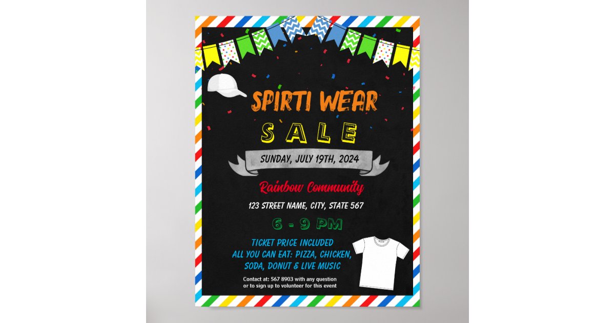 Editable School Spirit Wear Flyer Printable Poster | Zazzle