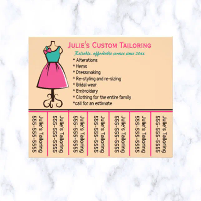 Editable Seamstress Phone Number Flyer | Zazzle
